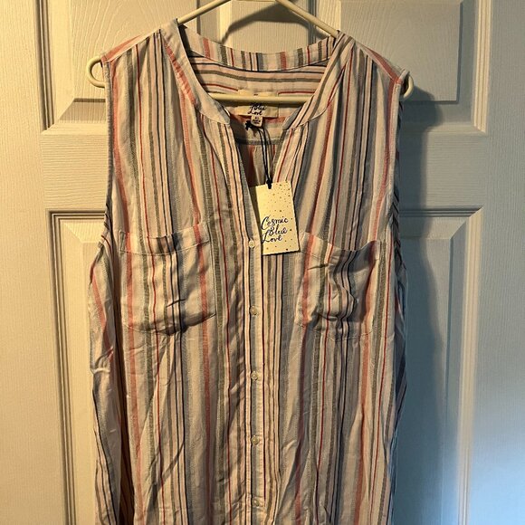cosmic blue love | Tops | Cosmic Blue Love Sleeveless Shirt | Poshmark